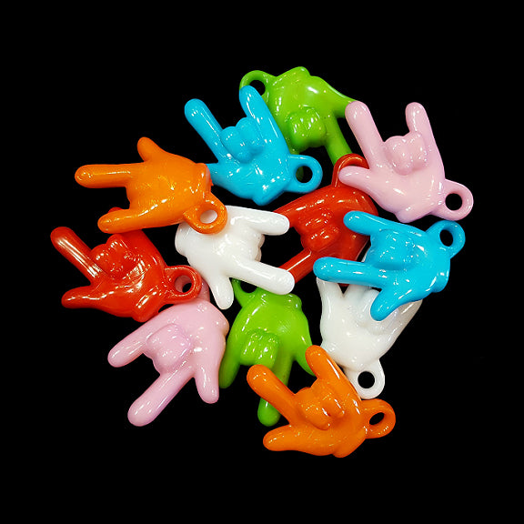 "I Love You" Hand Sign Language Charms | ILU Sign Language Pendant ...